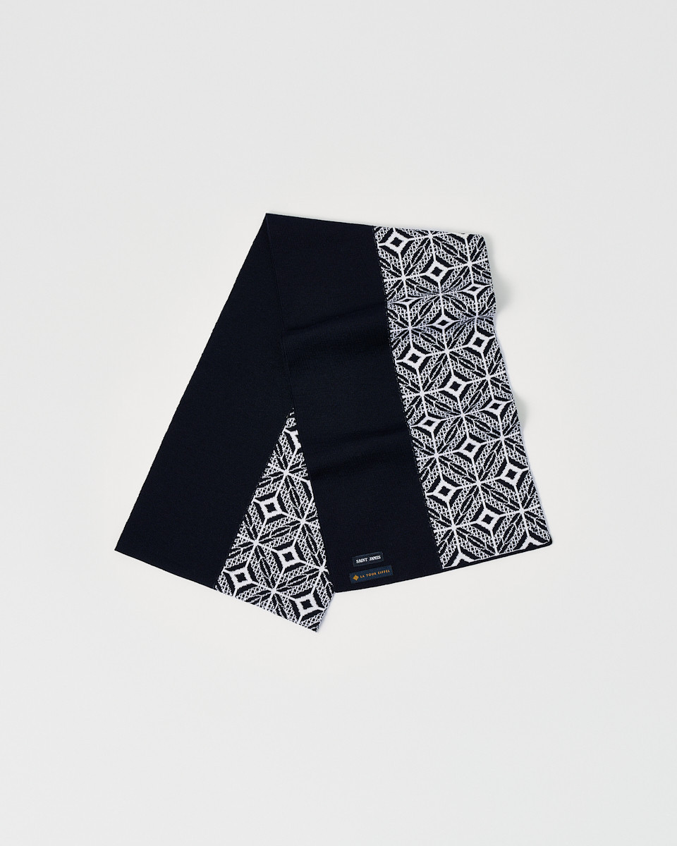 Echarpe Adulte Blanc Laine Saint James - tour Eiffel